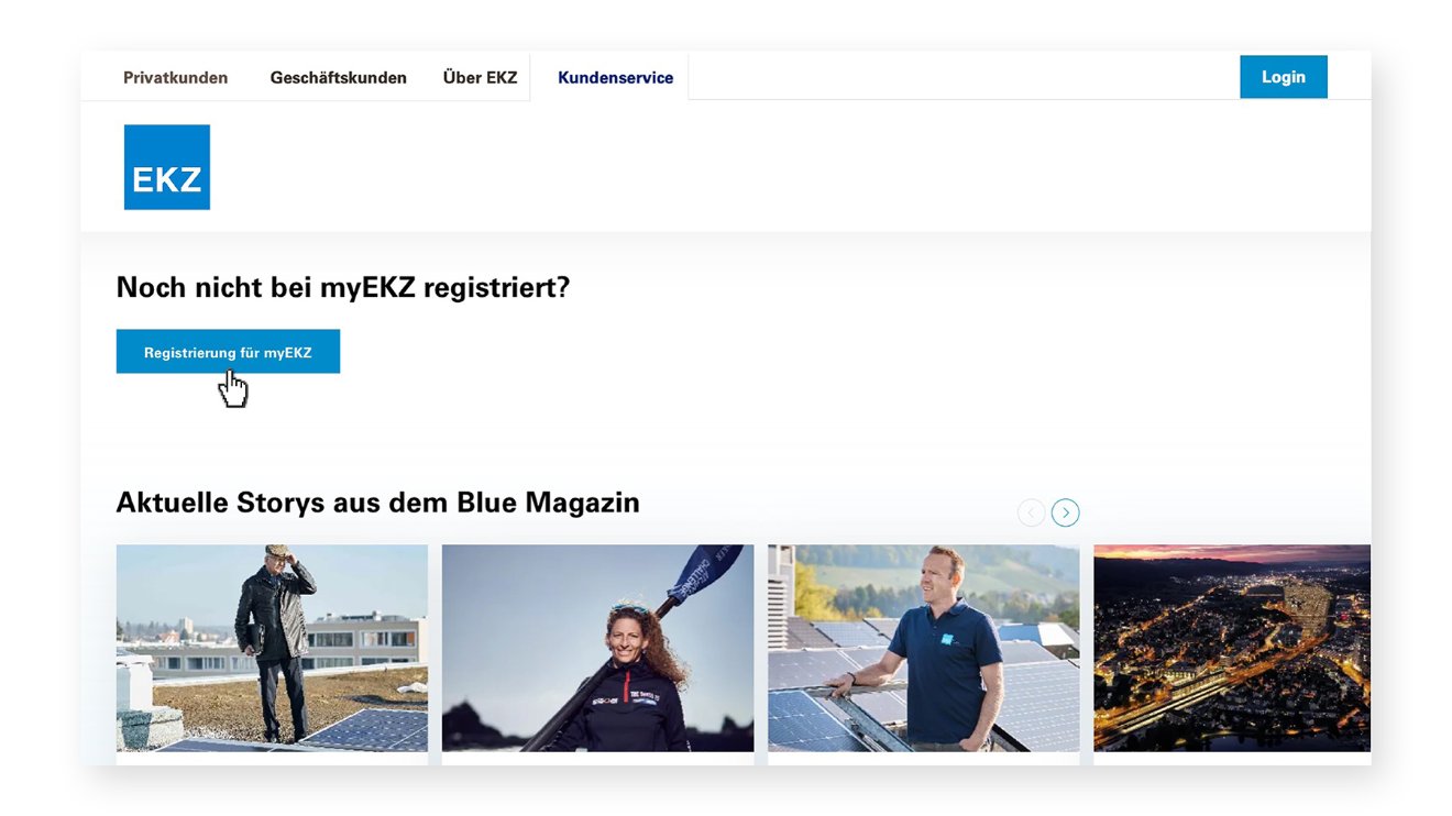 Registrierung für das myEKZ Kundenportal